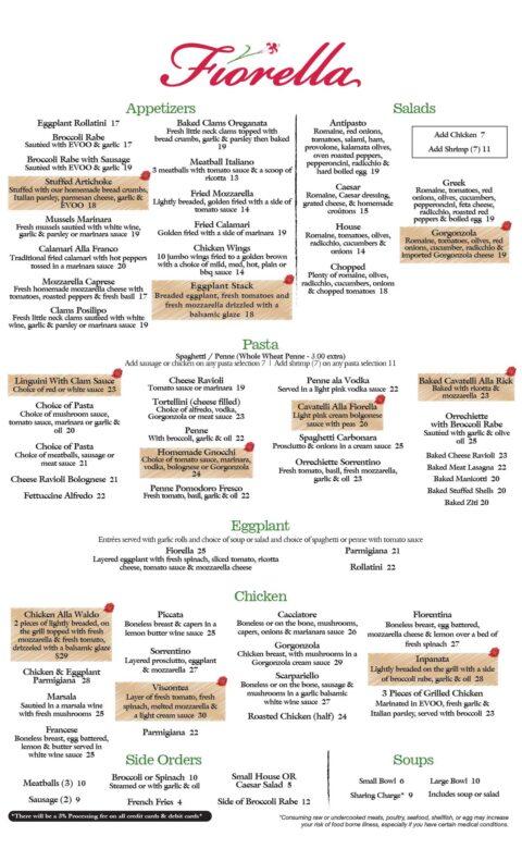 DINNER MENU - Fiorella Italian Restaurant